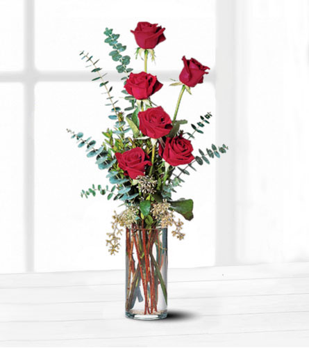 Pam's Garden - Red Flowers - Six Red Roses TF32-1